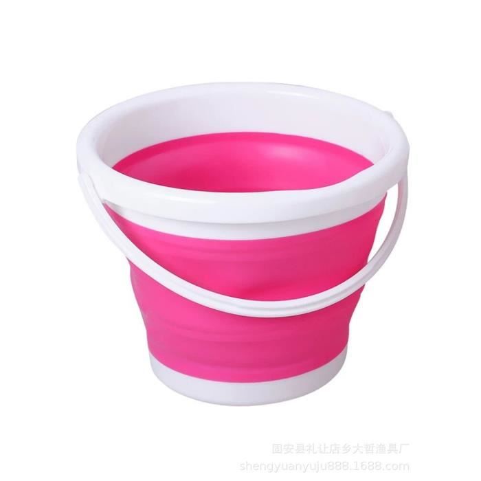 Seau pliant en Silicone pour la pêche, carré de 10l, lavage de voiture ...