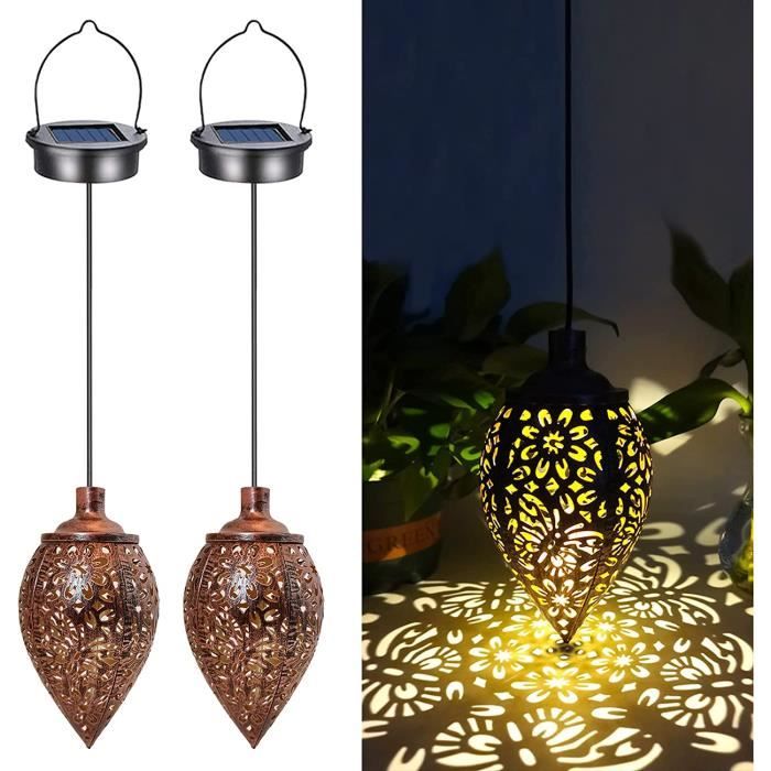 Lanterne Solaire De Jardin À Suspendre, Lampe Solaire Exterieur Decorative, Lampe Solaire De ...