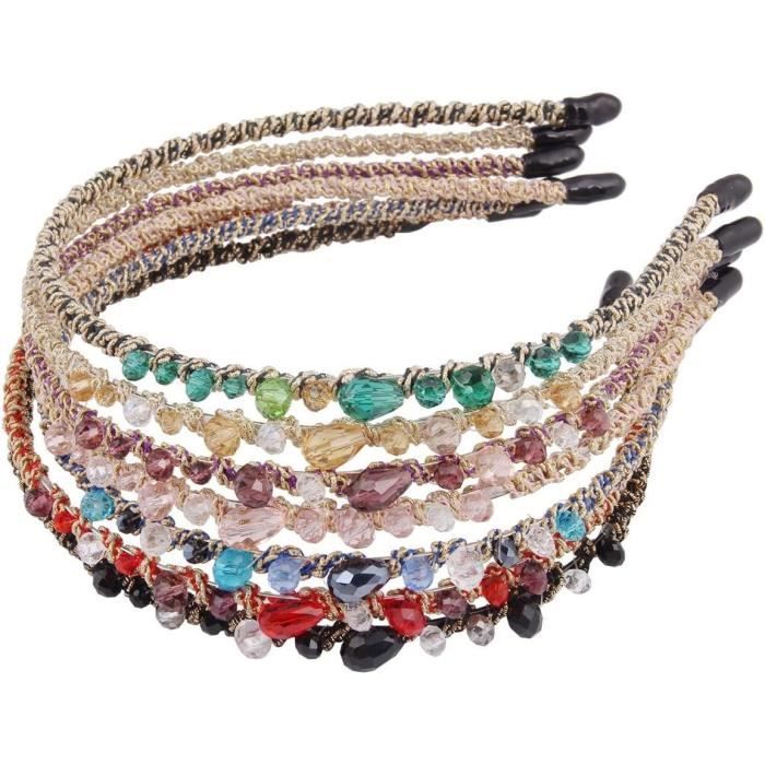 7 Pièces Décoration Bijoux Cristal Perle Paillettes Serre-Tête Femme ...