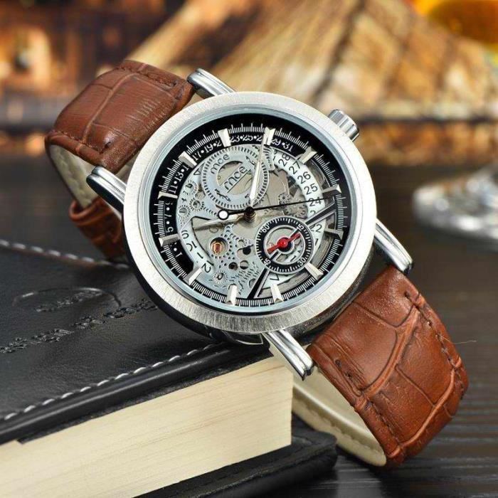 Heure Automatique Skeleton Montre MéCanique Homme Mce Marque D'Origine ...