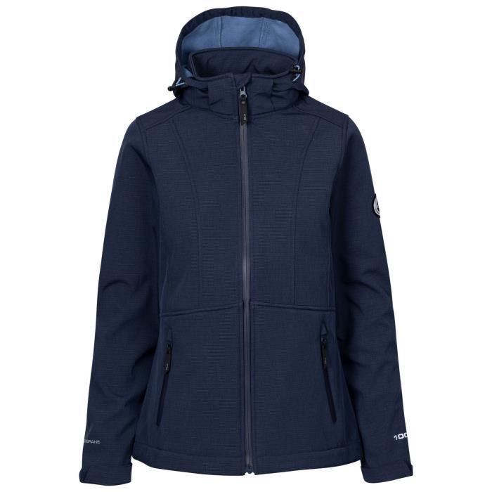 Veste softshell ANA - Trespass - Homme - Bleu marine chiné ...