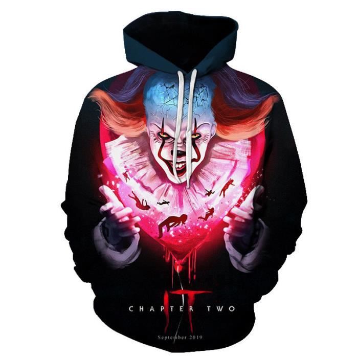 Sweats à capuche de sport,Sweat à capuche avec Clown imprimé film d ...