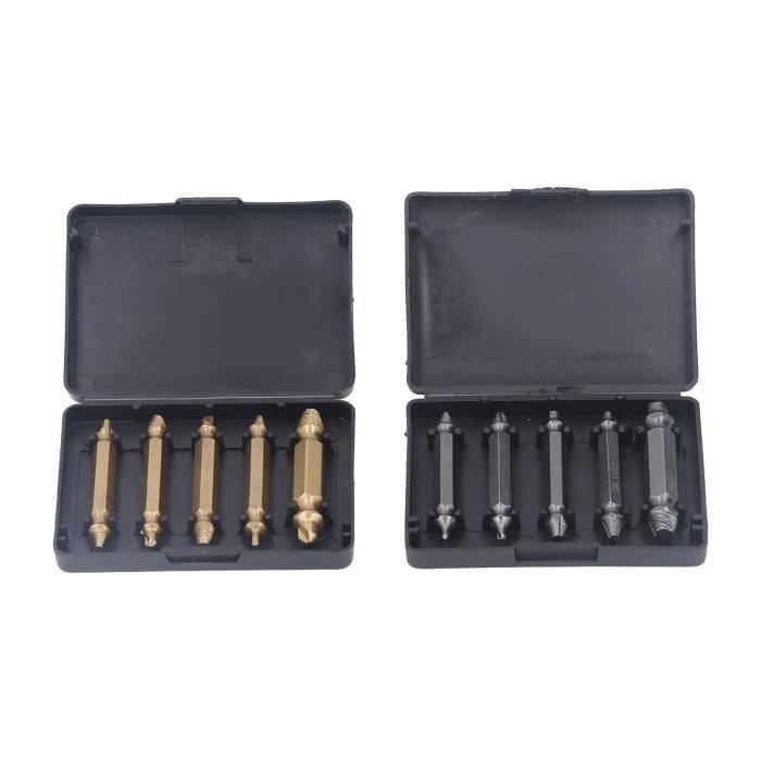 Qiilu ensemble d'extracteurs de vis cassées 10 pièces extracteur de vis ...