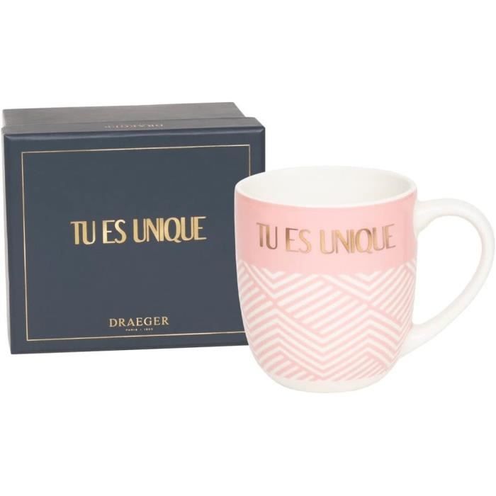 Draeger Paris | Mug Rose En Céramique "Tu Es Unique" |Mug Thé Cadeau ...