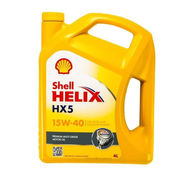 4 Litre Original Shell Helix HX5 15W40 Huile 550039863 Acea A3/B3 Api ...