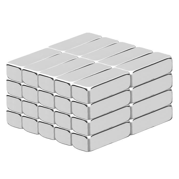 Wukong 40Pcs Aimant Neodyme 15×5×3mm Aimant Autocollant Aimant Plat ...