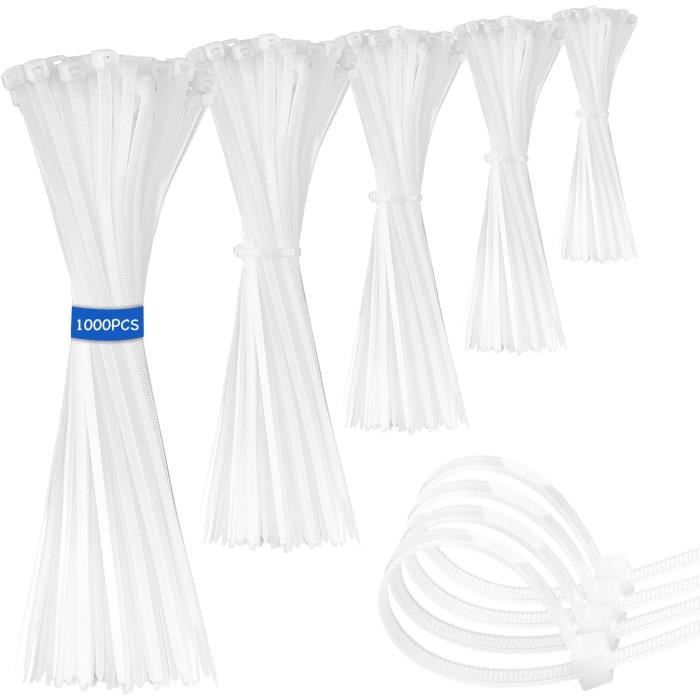 1000 Paquet De Liens De Câble En Nylon Blanc Très Solide Variété Auto ...