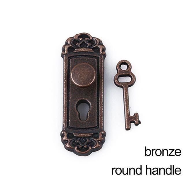 CADENAS DE BAGAGE,bronze-round handle--Ensemble de clés de serrure de ...