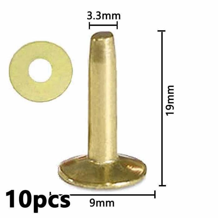 RIVET,12--Clous de rivetage en laiton massif, Rivets en cuivre pour ...