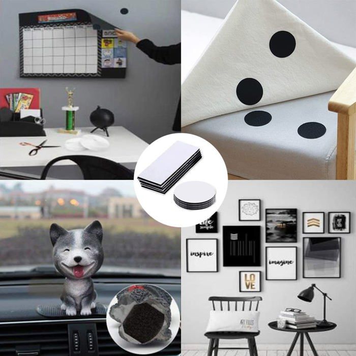 ADHESIF - BANDE ADHESIVE-Noir 80 Pièces Scratch Autocollant Rond 5cm et ...