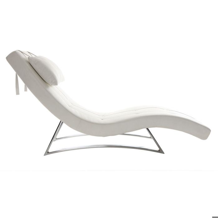 Chaise longue design blanc MILIBOO - MONACO - Coussin repose-tête ...