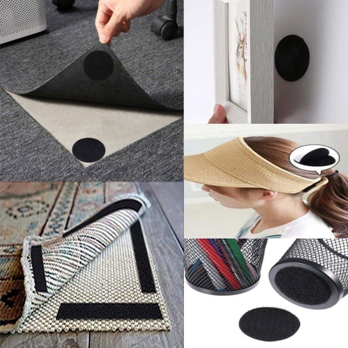 ADHESIF - BANDE ADHESIVE-Noir 80 Pièces Scratch Autocollant Rond 5cm et ...