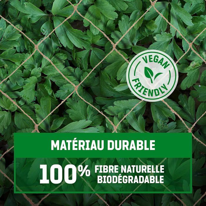 1 Filet de jute, mailles 10cm, fibres naturelles, support plantes ...