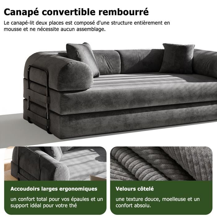 Canap Convertible Velours Cotelnull