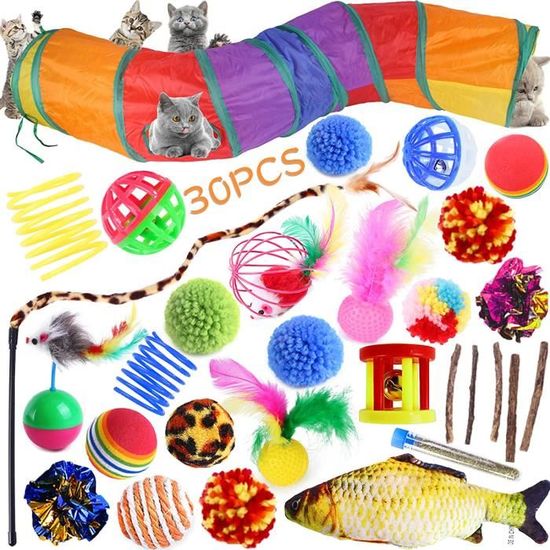 Jouets Chat 30 Pièces Jouets Chat Intérieur,Jouet Chat Interactif Jeux ...