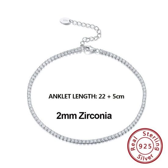 Bracelet de Tennis en zircone pour homme et femme, bijou en argent 925, 2mm, 3mm, 4mm, avec ...