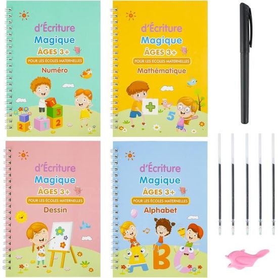 4 Cahier Ecriture Francais Set Ecriture Calligraphique En Français Pour ...