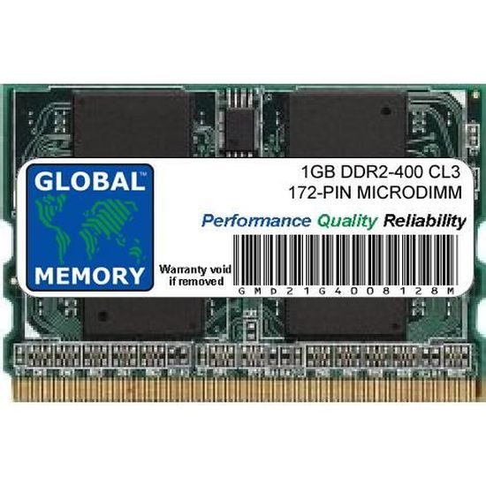 1Go DDR2 400MHz PC2-3200 172-PIN MICRODIMM MÉMOIRE POUR ORDINATEURS ...