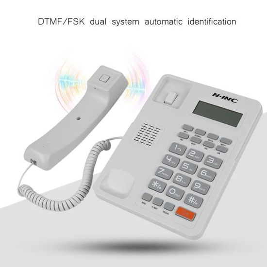 Téléphone Fixe Filaire, Téléphone Bureau avec Affichage ID de l'Appelant-Vérification du numéro ...