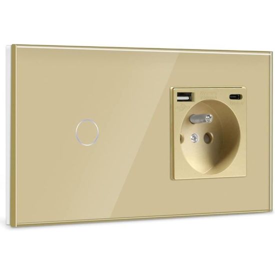Interrupteur Tactile Avec Prise Murale Usb Et 1 Type C, Mural ...