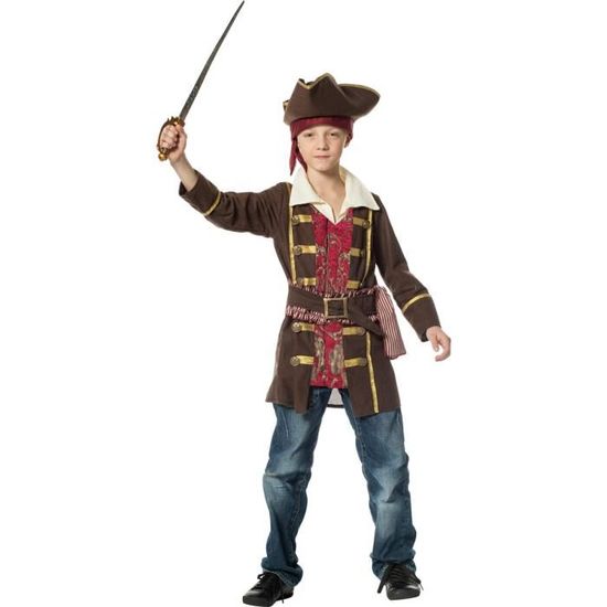 Déguisement Pirate Marron - Taille 7 ans - Costume de Pirate pour ...