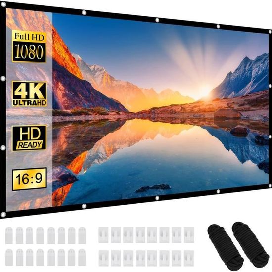 Écran De Projection 120 Pouces, 16: 9 Hd Portable Pliable Extérieur ...