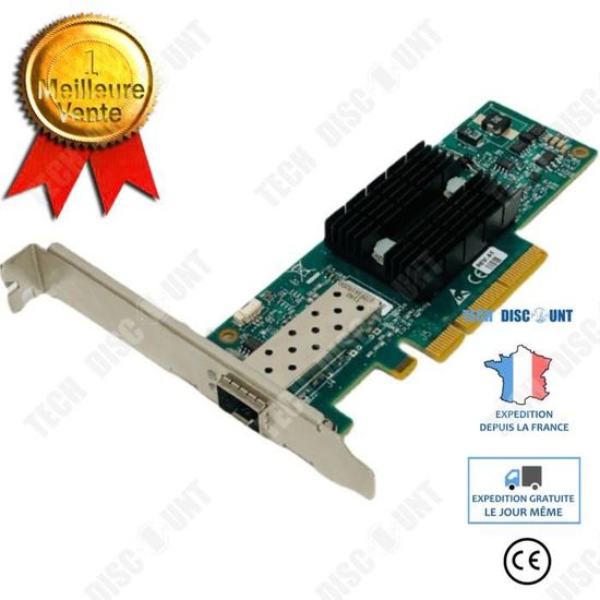 TD® Carte réseau fibre optique Mellanox ConnectX-2 ENG 10G 10G ligne de ...
