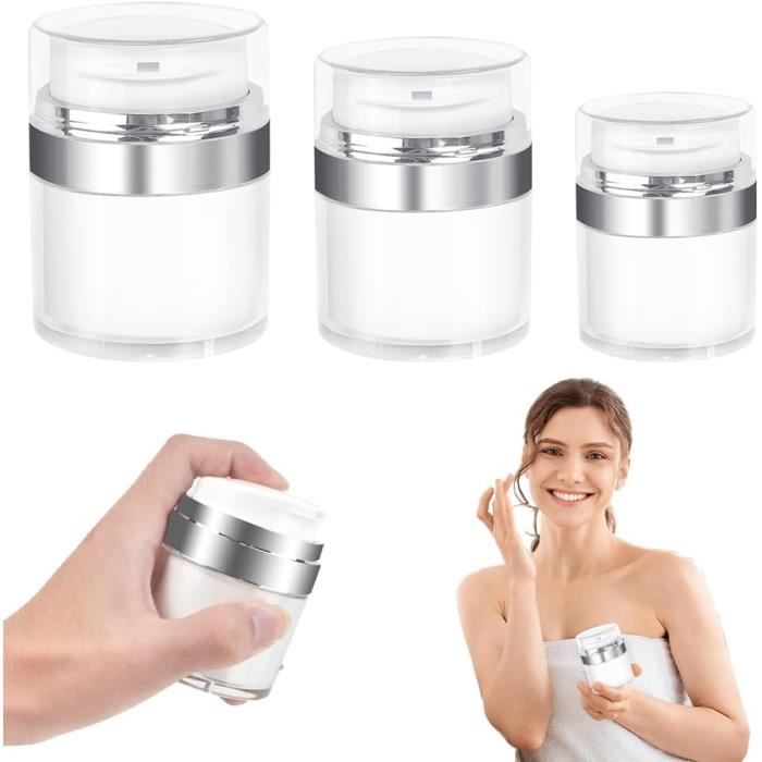3 Pcs Pot Crème Pompe 15-30-50ml Contenant Cosmétique Vide à Bec ...