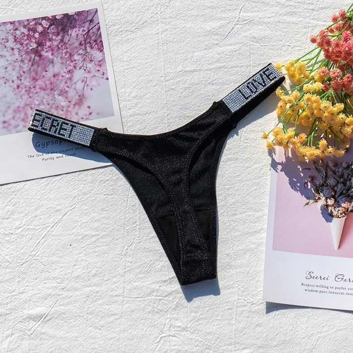 Culotte en biscuits brillant pour femme,lingerie sexy,taille basse,sous-vêtement en nylon ...