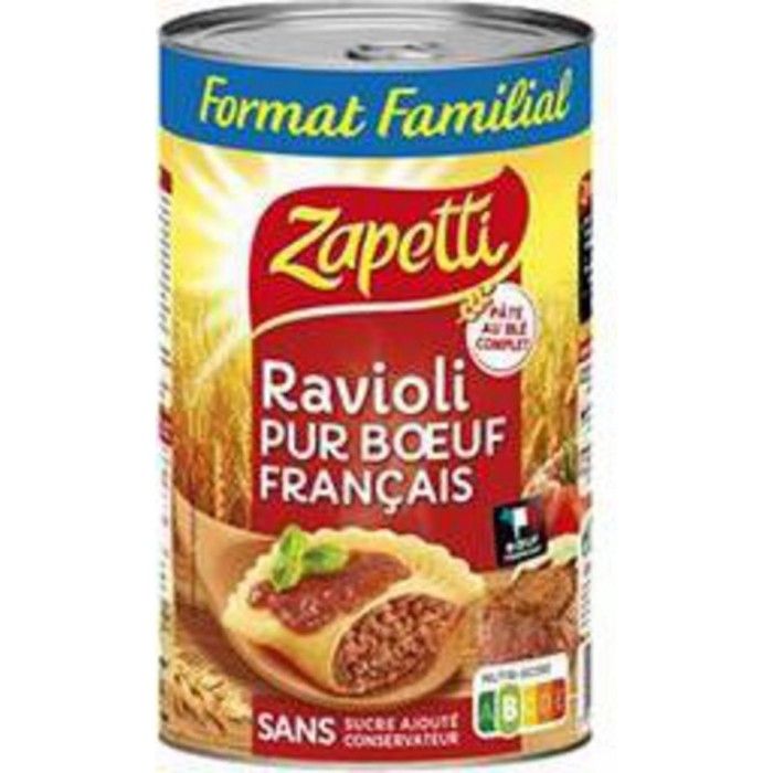 ZAPETTI Plat cuisiné Ravioli pur Bœuf français format familial 1,2Kg ...