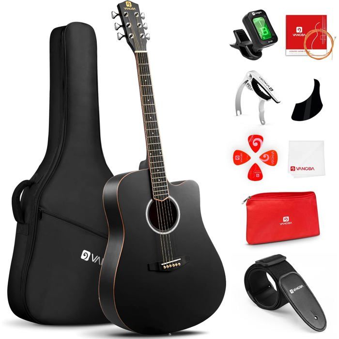 Vangoa 4/4 Guitare Acoustique Adulte Kit de Guitare Folk Country ...