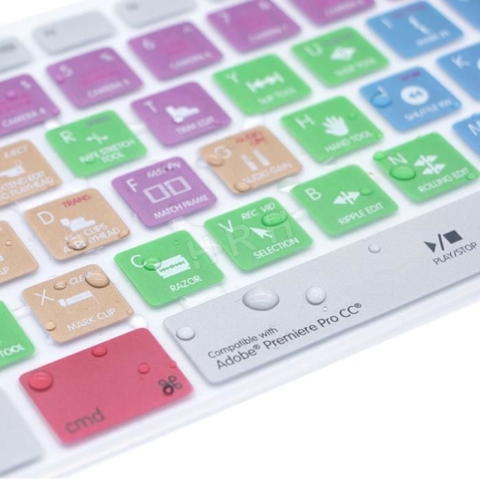 Adobe Premiere Pro CC Hot keys Keyboard Cover Skin For Apple Keyboard ...