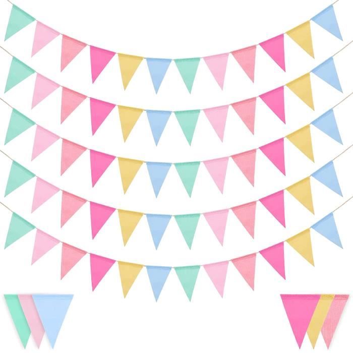 Guirlande de Fanions 5 x Drapeaux de Triangle Bannière de Fanion ...