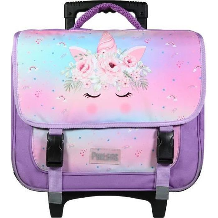 Cartable à roulettes - BAGTROTTER - Phileas - 38 cm - Violet Licorne ...
