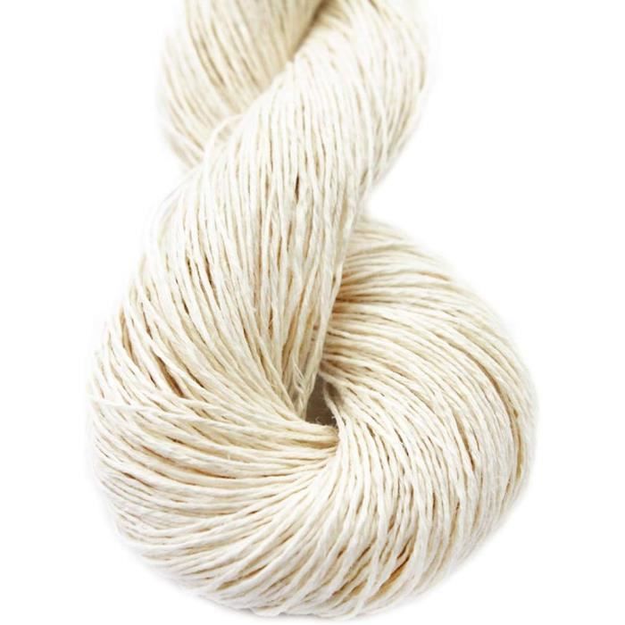 Pelote De Fil À Tricoter Et Crochet En Lin 100 % Naturel, 50 G, Pour ...