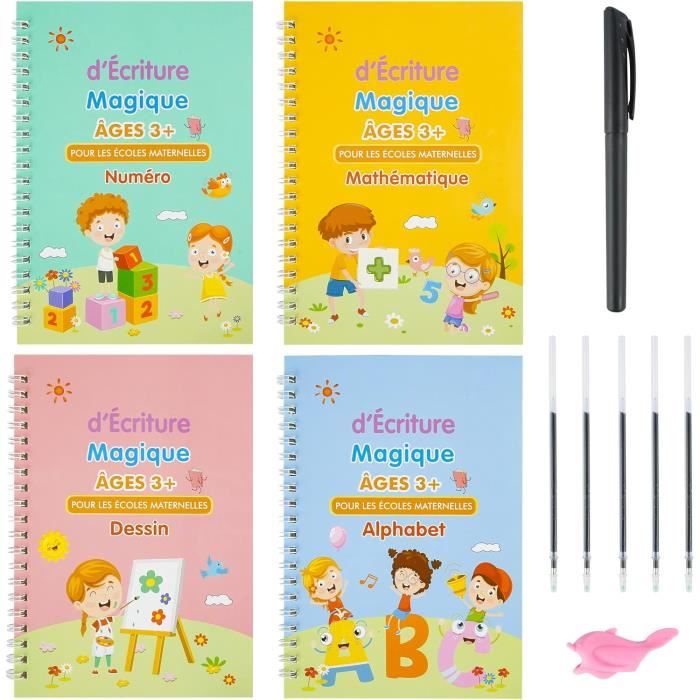 4 Cahier Ecriture Francais Set Ecriture Calligraphique En Français Pour ...