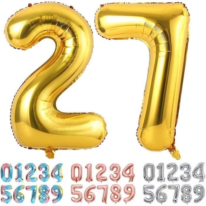 Foil Ballons Chiffre 27-72 Or, Grands Doré Ballon Numéro 0 1 2 3 4 5 7 ...