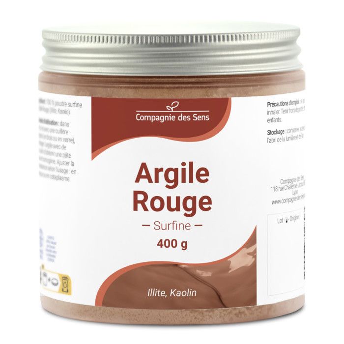 Argile Rouge Illite - Poudre surfine - 400g - Argile Brute 100% ...