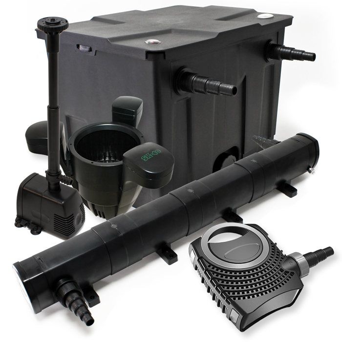 Kit de Filtration Bassin 12000l Stérilisateur UVC 72W 80W Pompe éco ...
