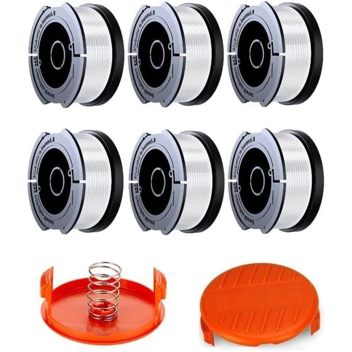 6 Bobine Fil Coupe Bordure 1 Cap 1 Spring Set Compatible Avec Black Et Decker Nylon Tonte Corde ...