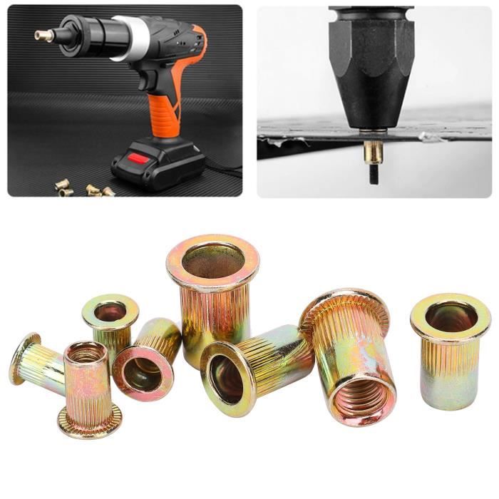 Crou À Rivet Lot De 200 Écrous À Rivets En Placage De Couleur Zinc ...