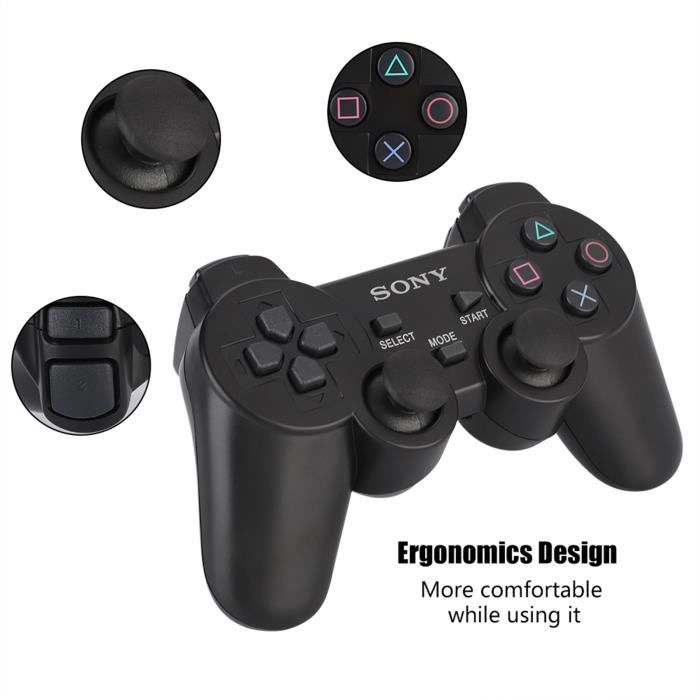 SWT® PS2 Manette Sans Fil Noir Manette de Jeu 2.4GHz 8M 85670 - Cdiscount