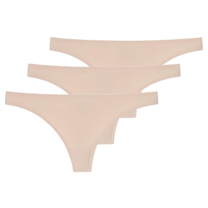 SCHIESSER String Femme - uni, Paquet de 3 Nude/nude/nude - Cdiscount ...