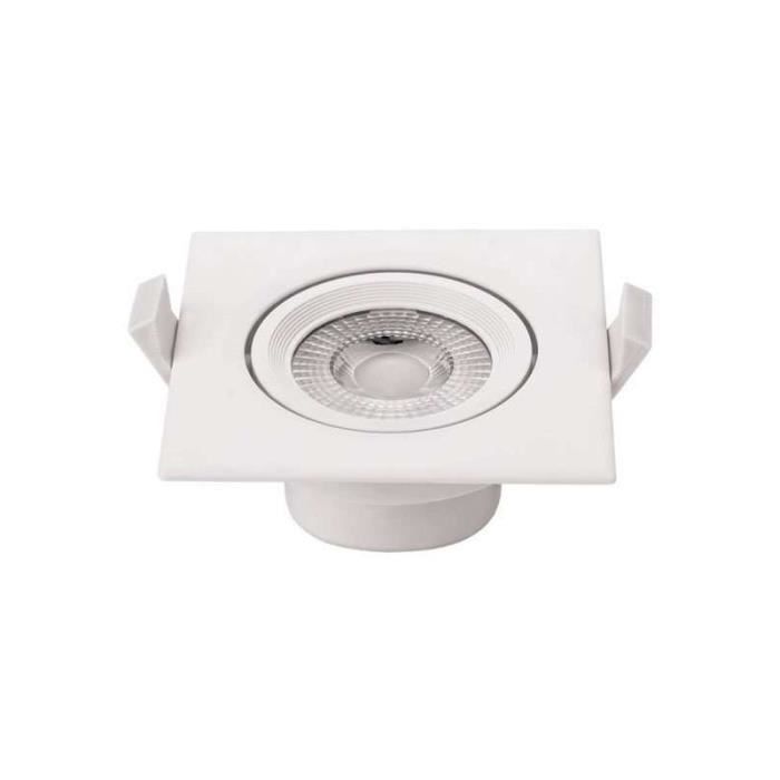 Plafonnier carré encastrable blanc LED 10W COB éclairage 50W - Blanc Chaud 2700K CB3295 ...