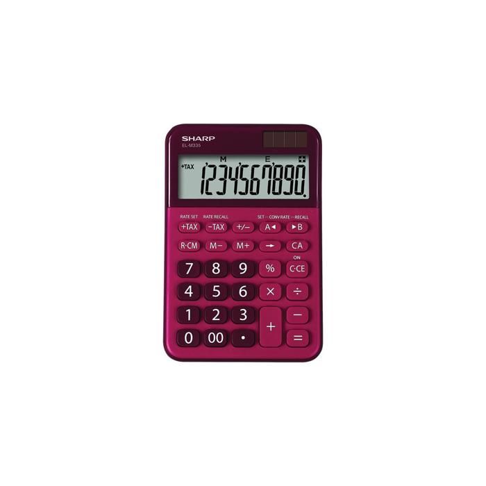 Calculatrice basique - Sharp - EL-M335 - 10 chiffres - Batterie/Solaire ...