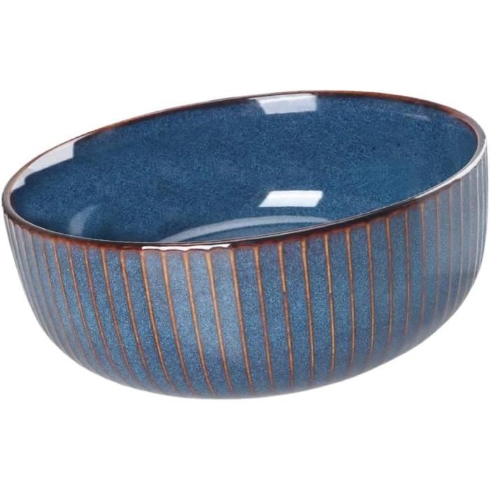 Grand Bol de Salade Porcelaine Rameols Rondes Bol de Service Céramique ...