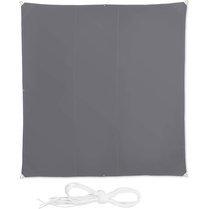 Relaxdays, gris Voile d’ombrage carré diffuseur d’ombre protection ...