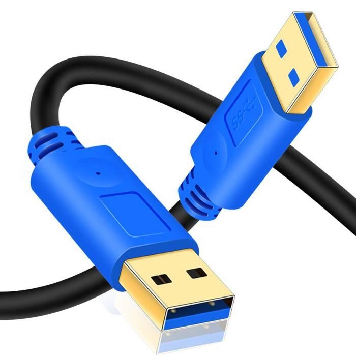 Câble USB 3.0 mâle vers mâle, câble 5 Gbps pour disques durs, haut ...