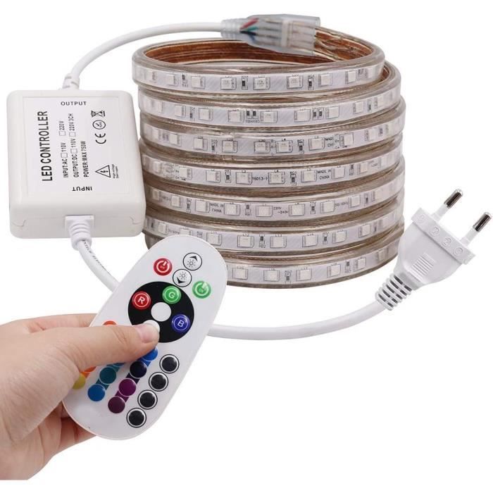 Ruban À Led Rgb, Ac 220V 230V 5050 60Leds - M Ip65 Étanche, Strip ...
