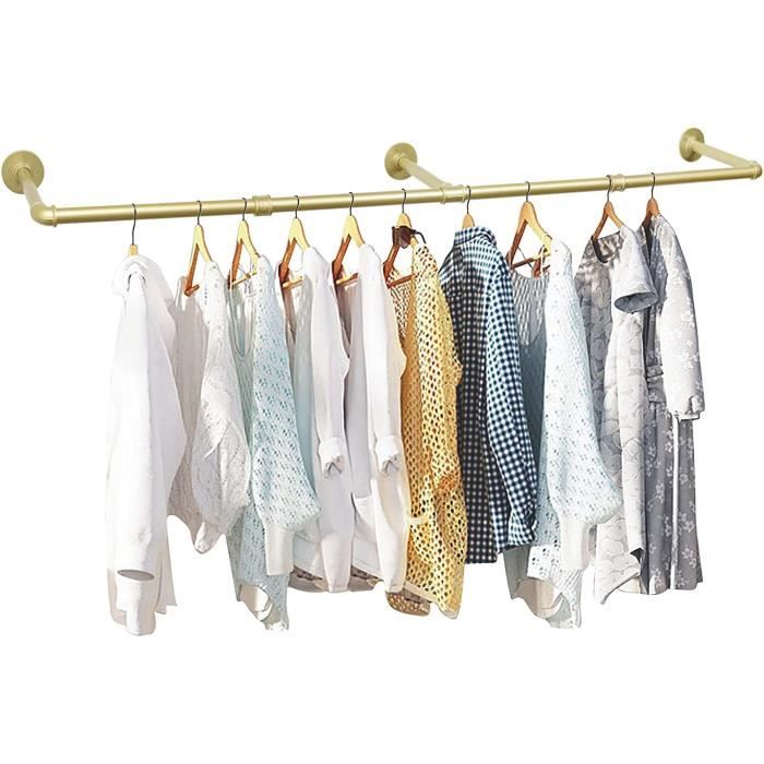 Portant à Vêtements - UNHO - Mural Industriel - 180 cm - Métal ...